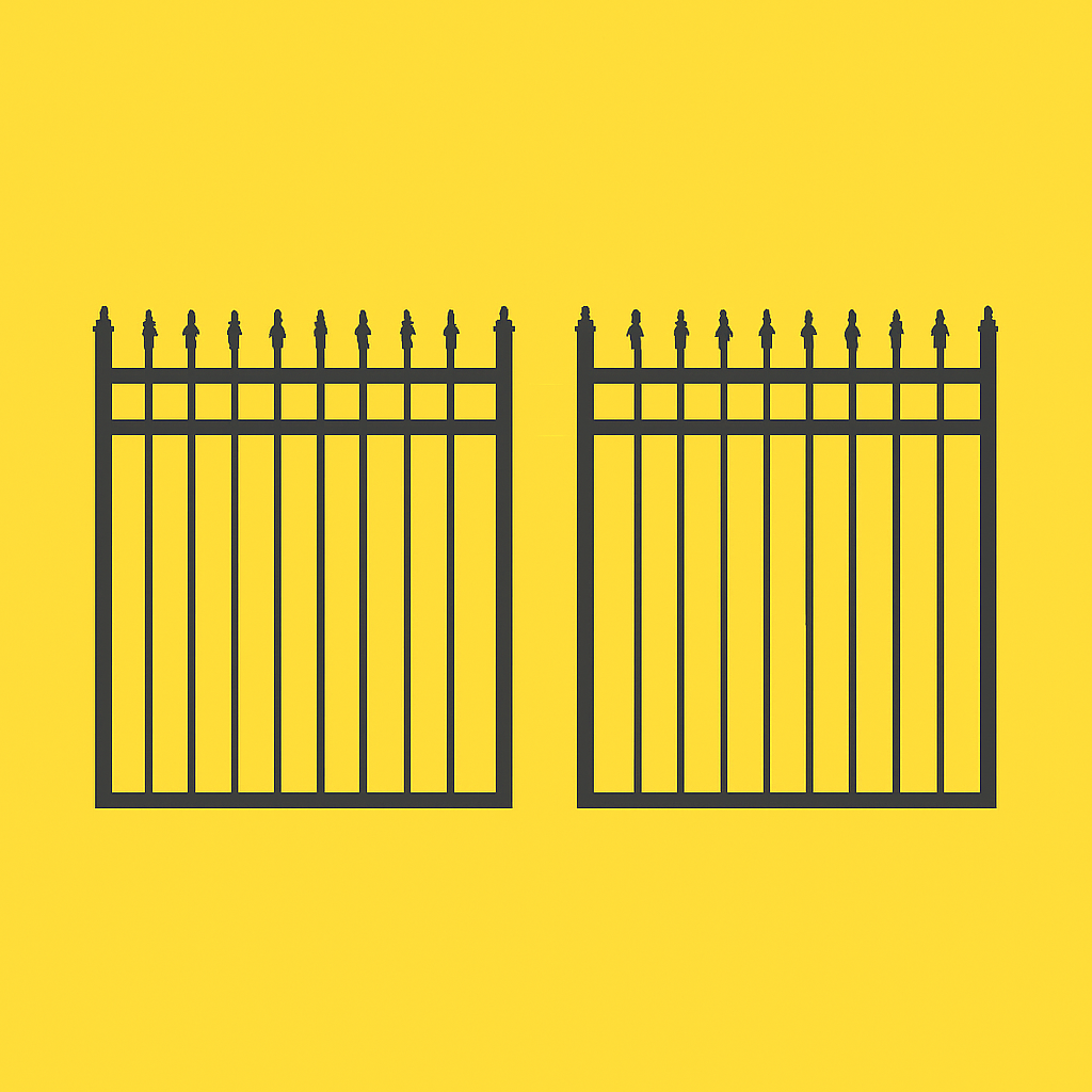 Aluminium Double Swing Gates spikes on top – Gate And More